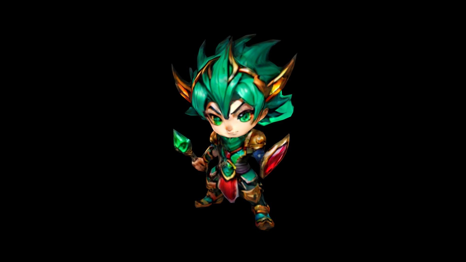 Summoner portrait A young warrior with green hai - Download Free 3D ...