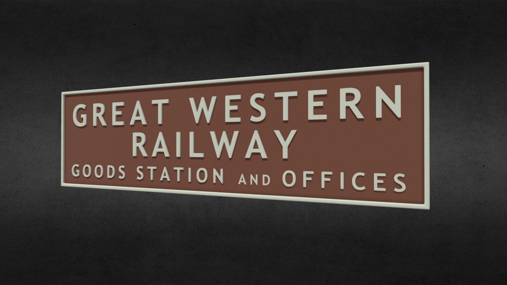 GWR Railway Sign - 3D model by Domingos Studios (@domingos) [bc1cdeb ...