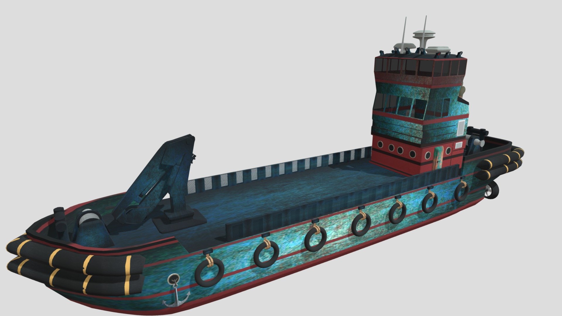 Tug& Cargo Ship without containers - Download Free 3D model by gogiart ...