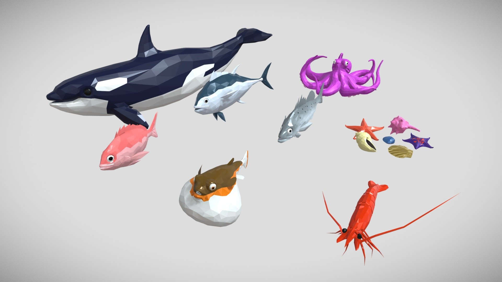 [Low Poly] Animated Sea Animals Vol.2 - Buy Royalty Free 3D model by ...