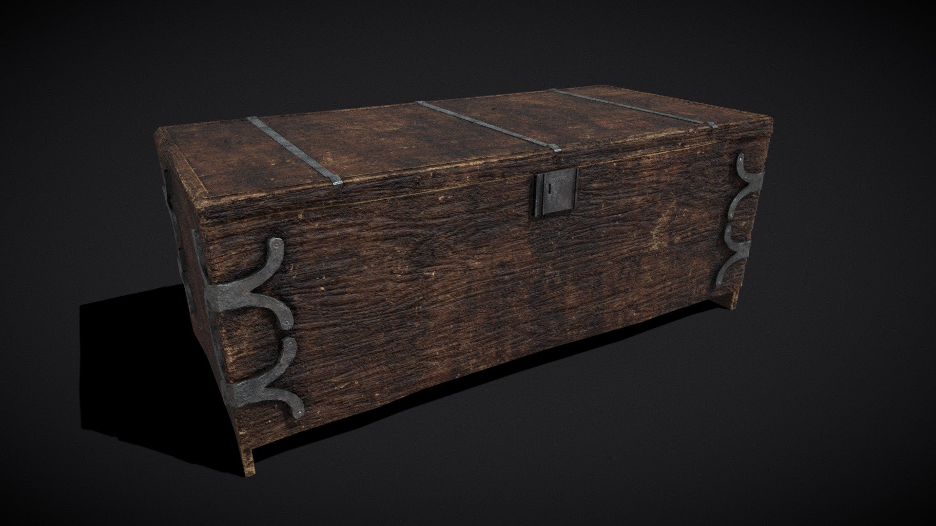 Old Wooden Strong Box - Buy Royalty Free 3D model by ...