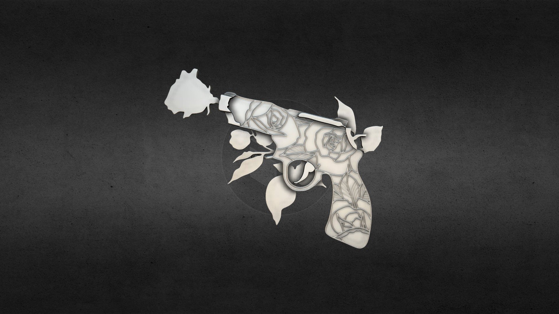 Guns and roses - 3D model by Justyna Stasiewicz (@justyna.stasiewicz ...