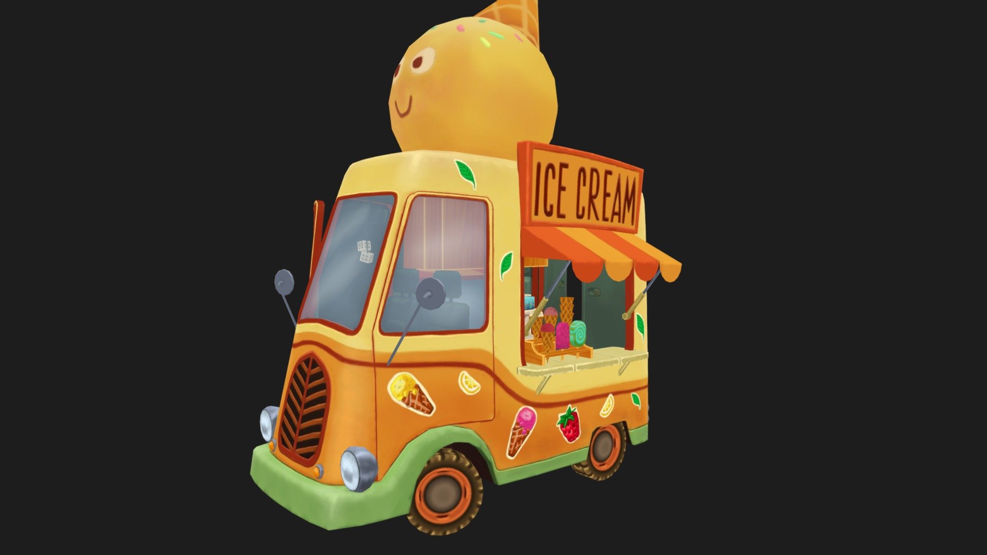 Ice Cream Car - 3D model by SL (@low.3d) [bc2a4b9] - Sketchfab
