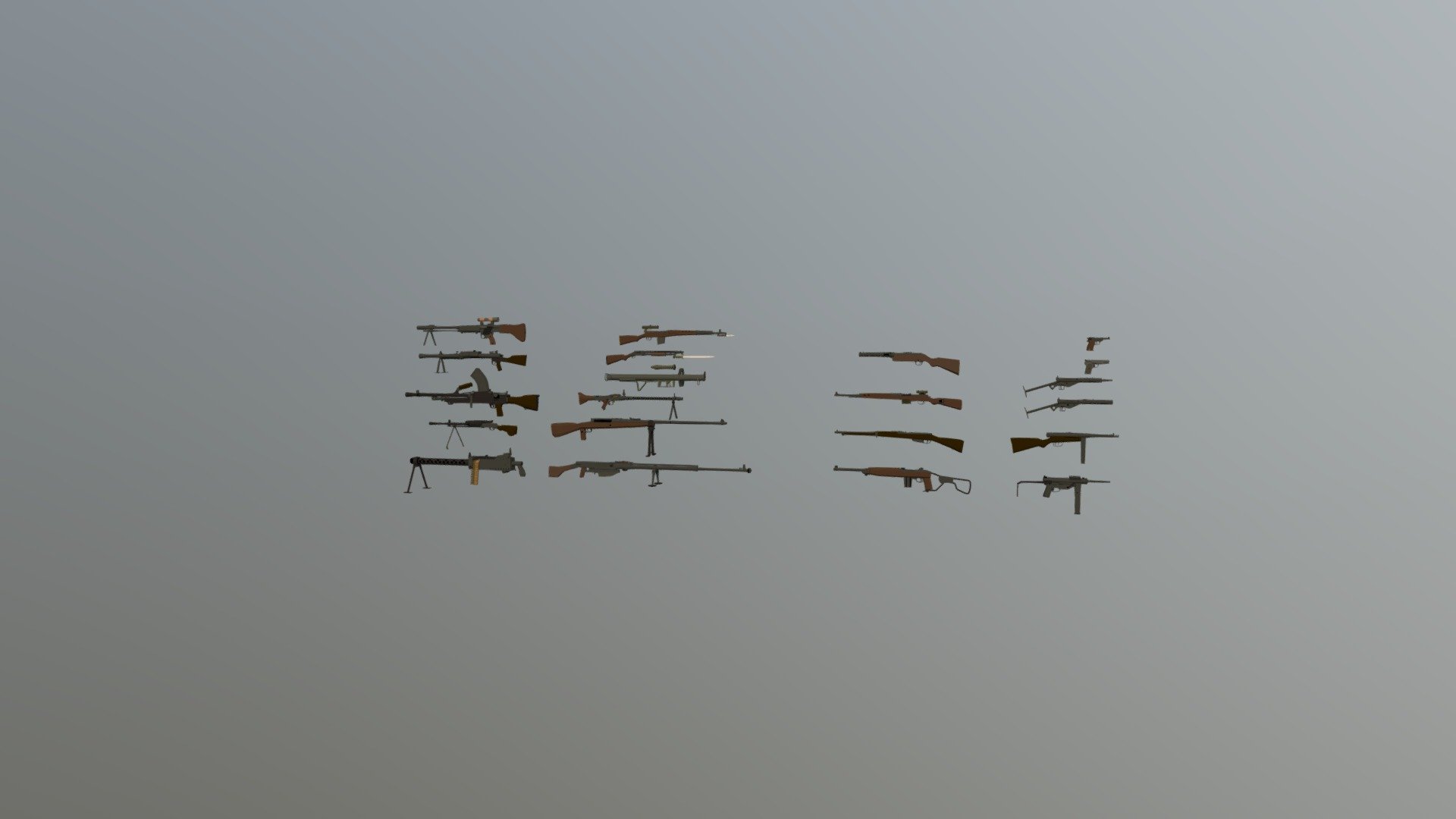 Low Poly World - Weapon pack WW2 - 3D model by ...