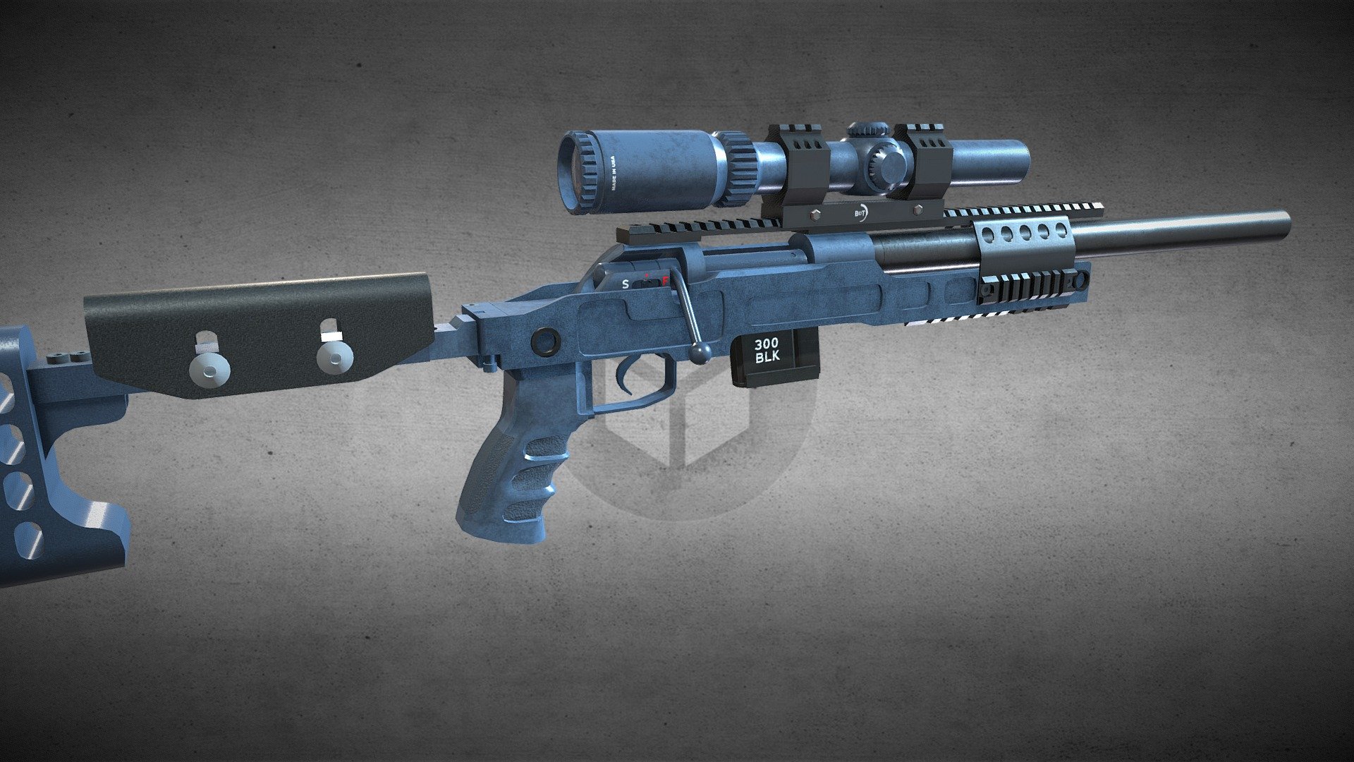 SPR-300 pro sniper rifle lowpoly model - 3D model by lowpolyart ...