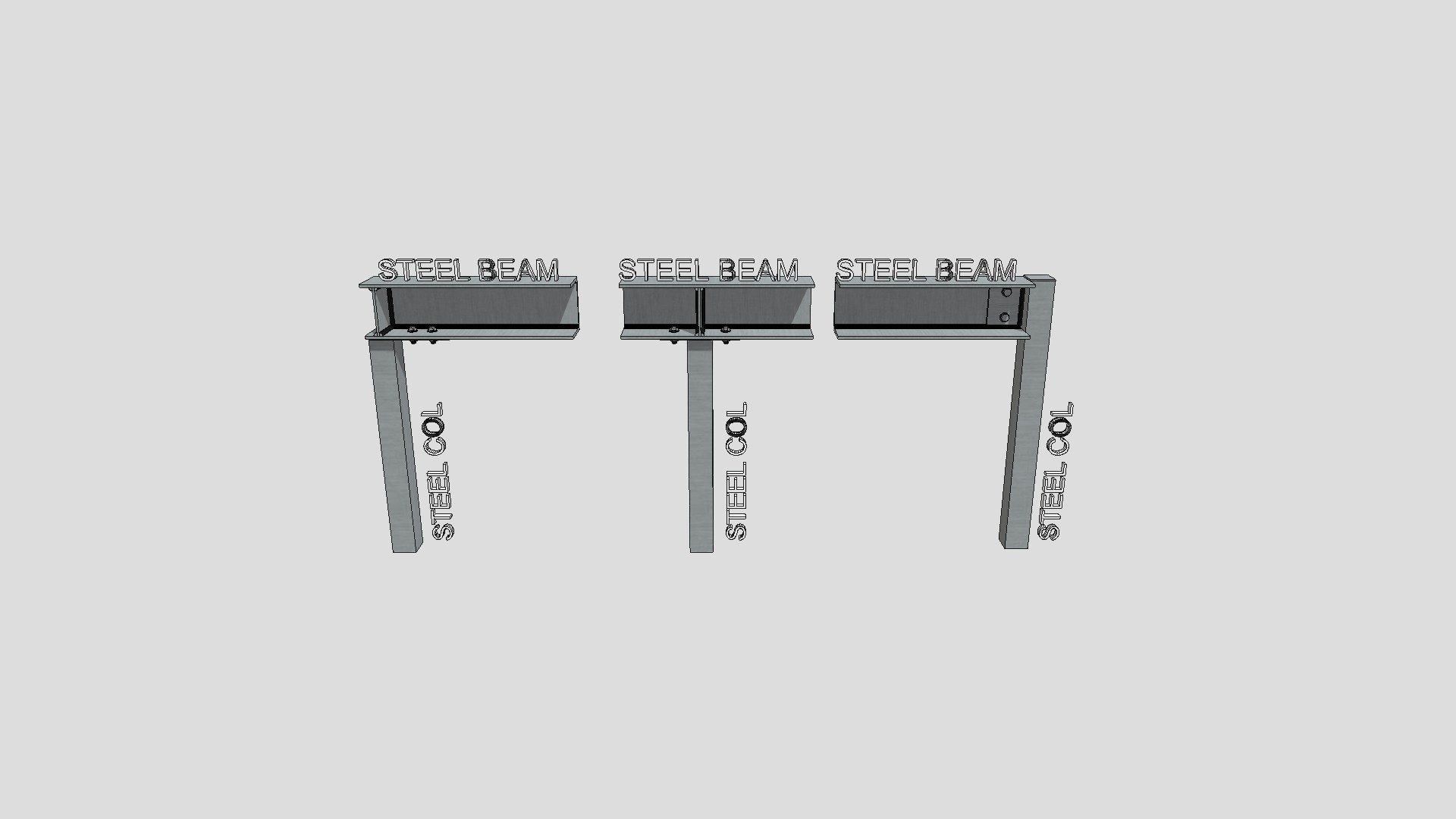 OPTIONAL STEEL BEAM TO STEEL COL - Download Free 3D model by Ribsword ...