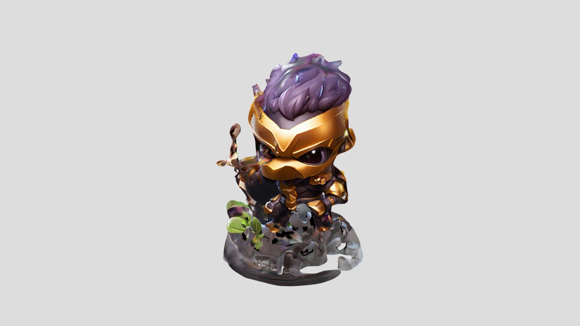 Gold Miniature Archer with Bow and Arrow A mi - Download Free 3D model ...