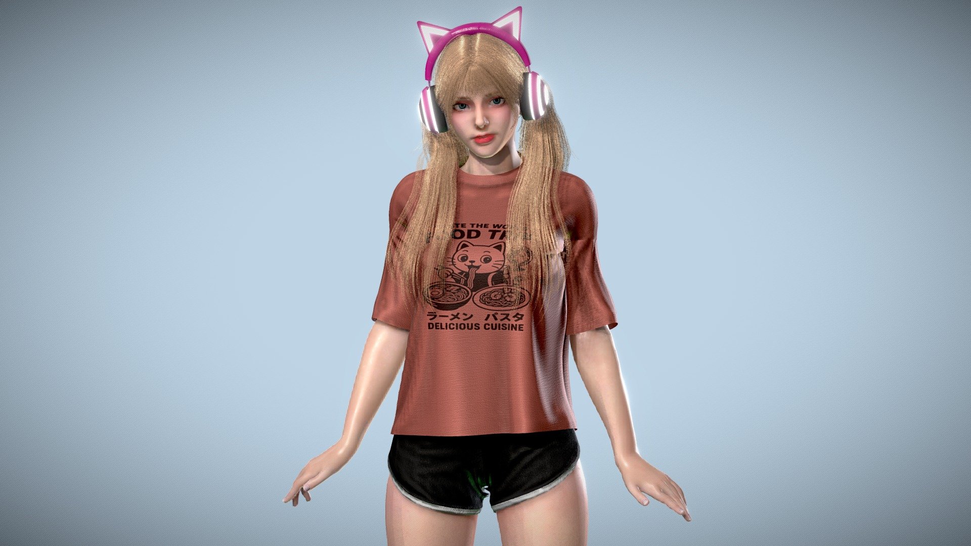 Gamer Girl - GameReady Donwload - 3D model by Cssia [bc4d188] - Sketchfab