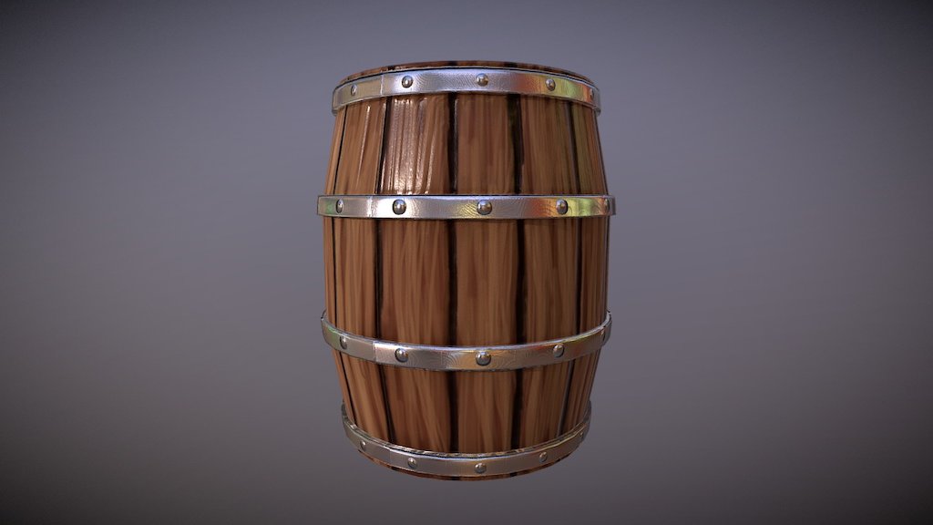 Handpainted Lowpoly Realistic Barrel - 3D model by Rodrigo Gomes ...