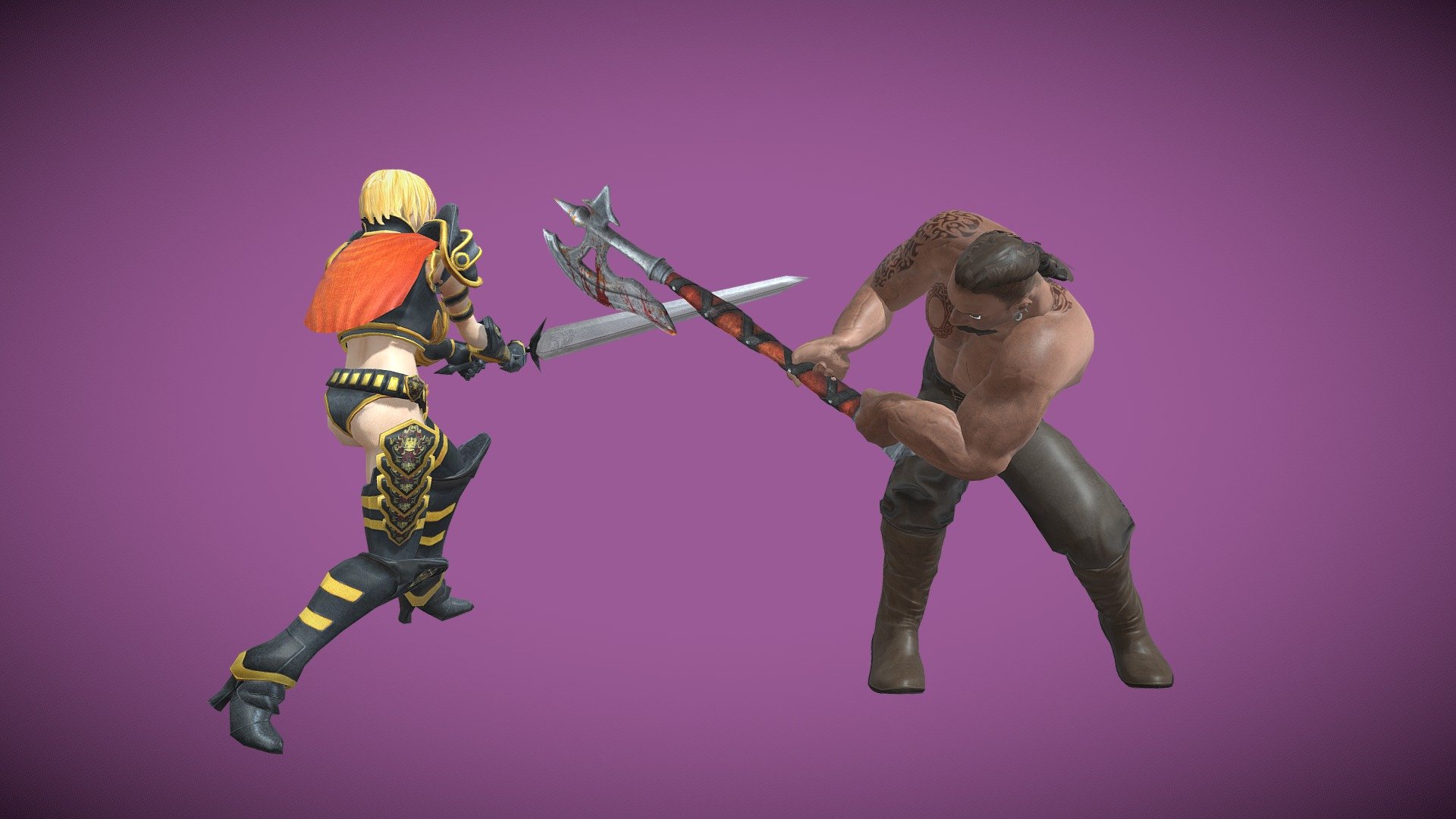 Broad Sword Vs. Axe Animated Battle - 3D model by LasquetiSpice [bc5802f] - Sketchfab