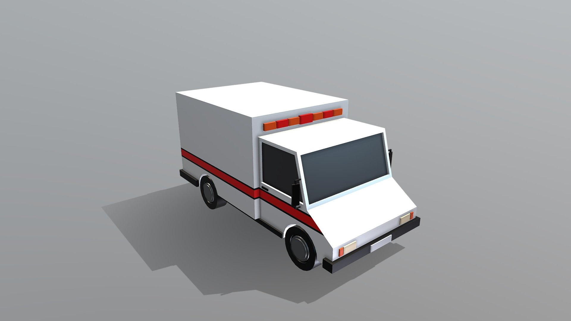 Low Poly Ambulance Car Vehicle 3D Model - Download Free 3D model by ...