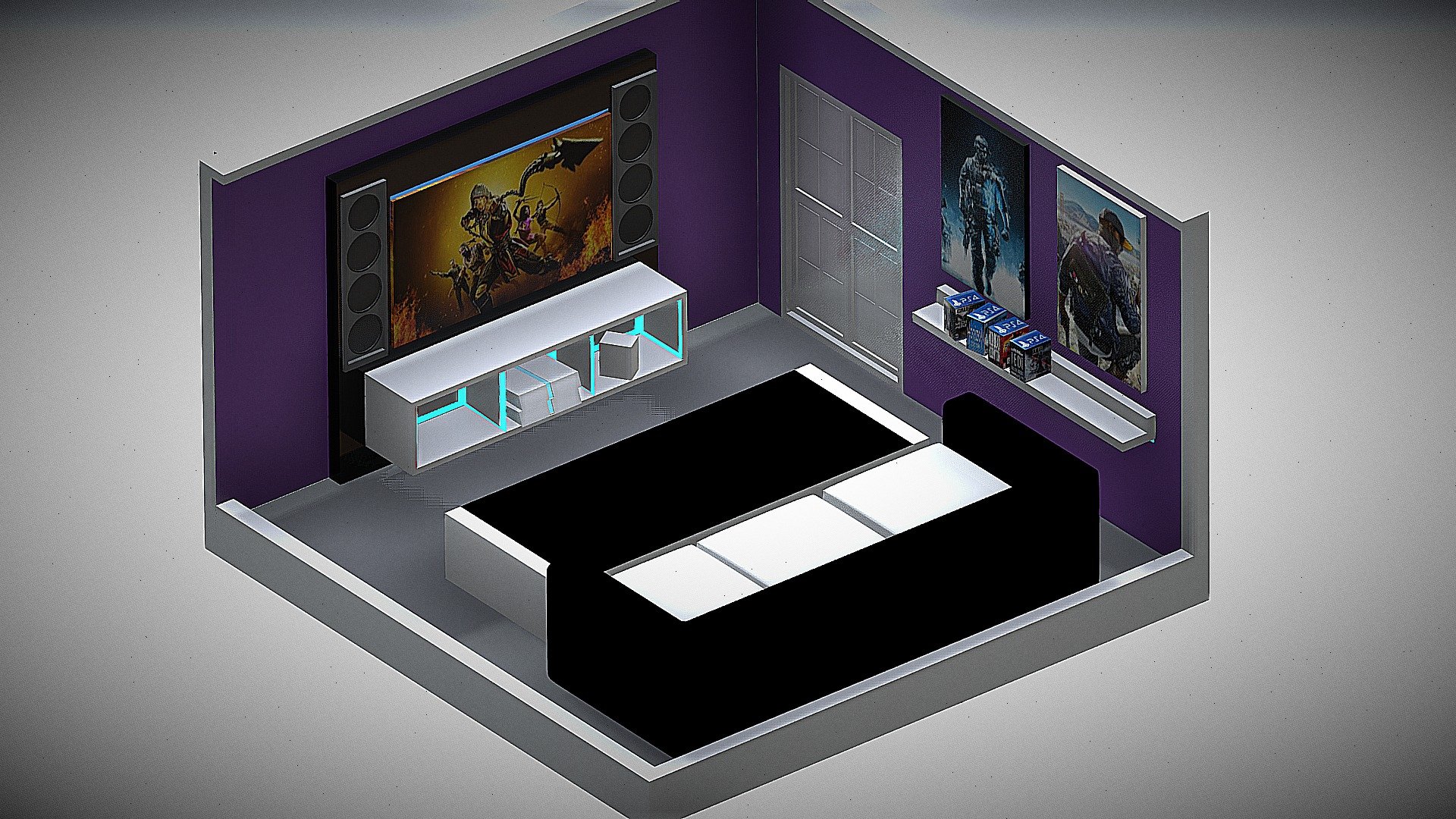 gaming room - Download Free 3D model by Answw (@PWEDIEPATUTI_) [bc5f2d8 ...