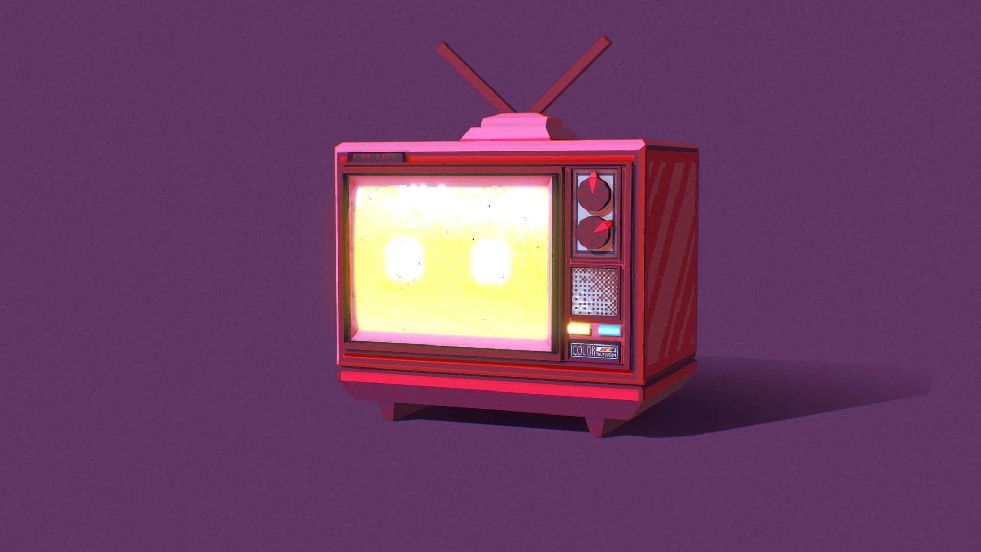 Low poly CRT TV (new) - Download Free 3D model by C. Artee (@C_artee ...