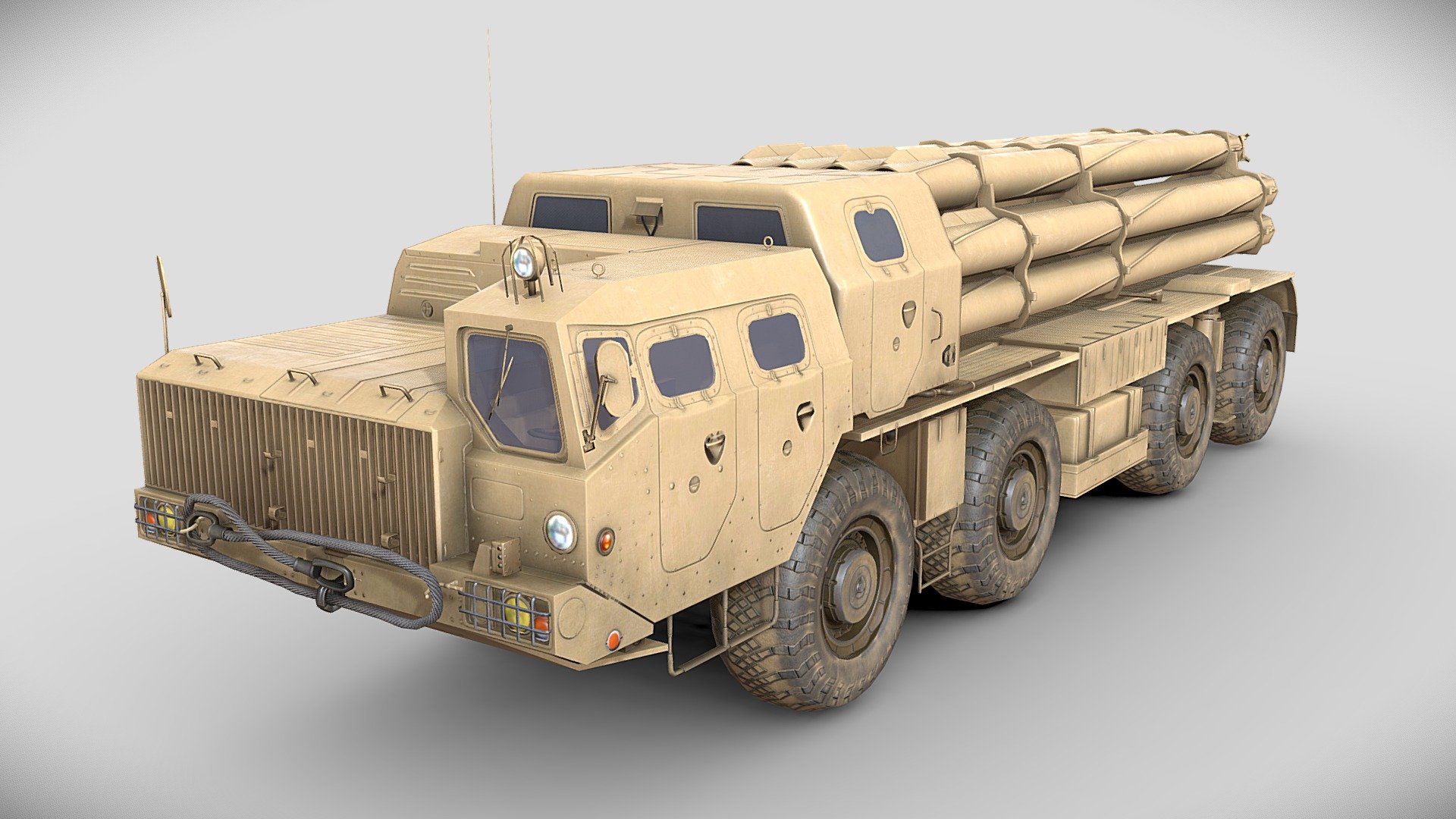 BM-30 Smerch 9A52 MLRS - 3D model by Jonas Schramme (@JonasSchramme ...