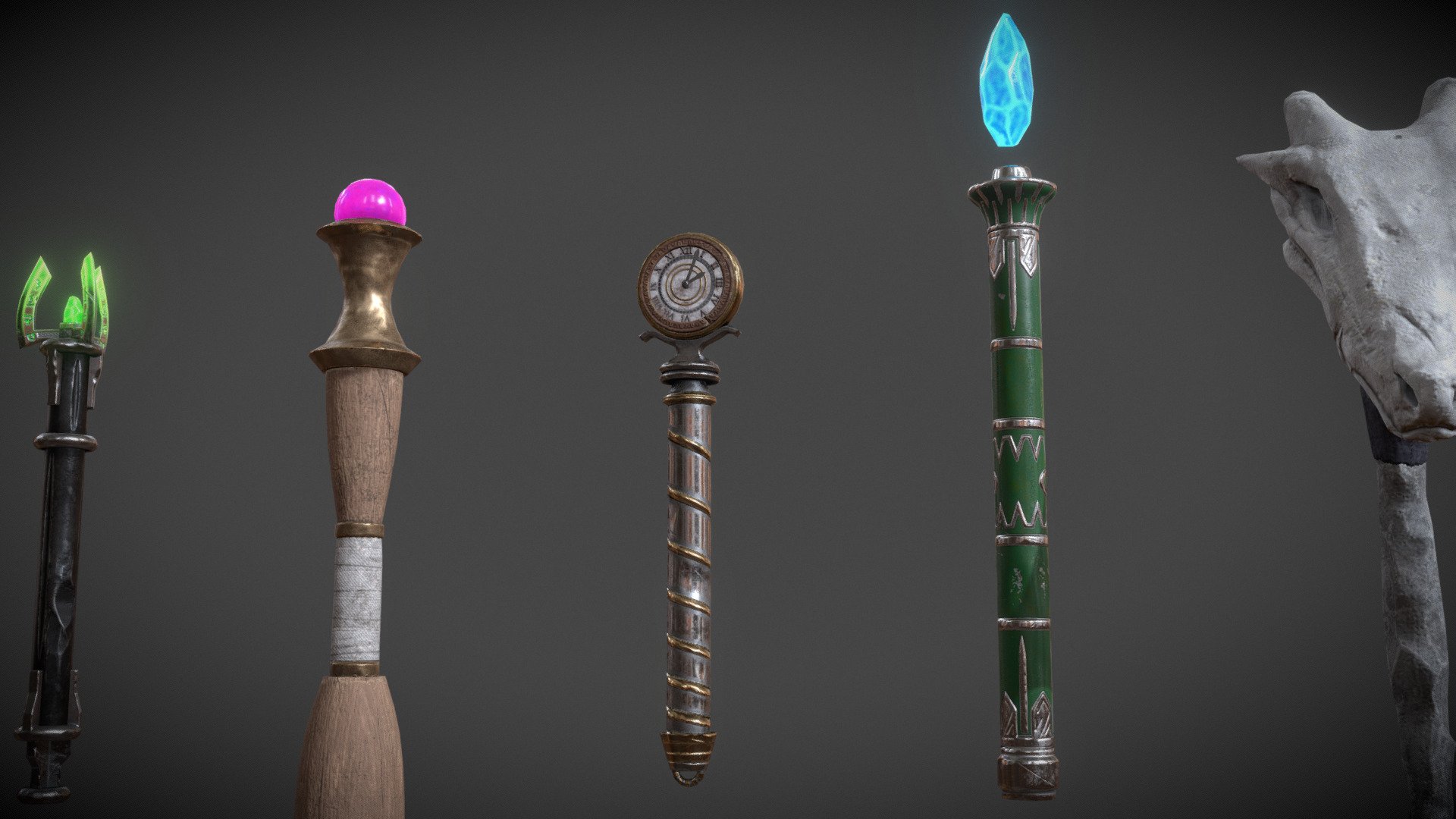 5 Fantasy Stylish Wand - Buy Royalty Free 3D model by RavenLoh [bc89ad7 ...