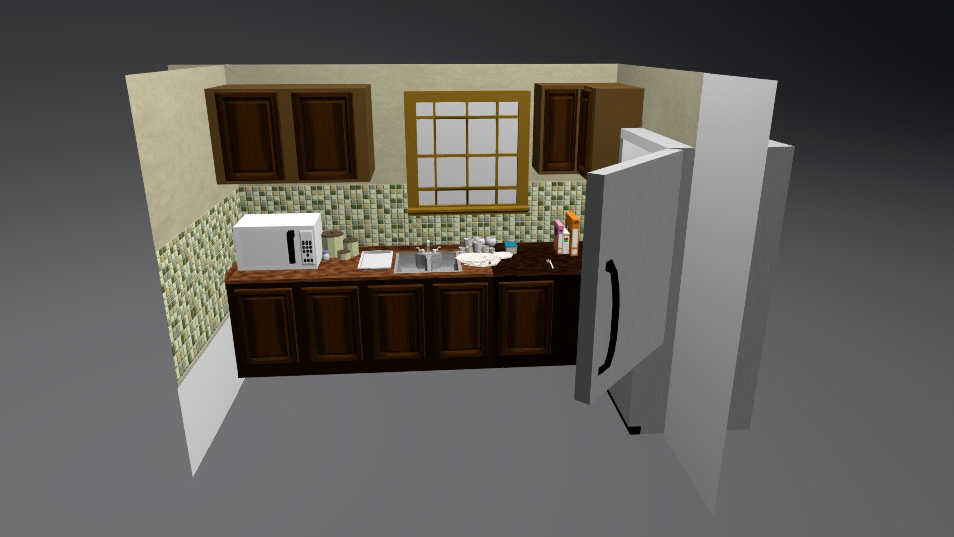 Kitchen Scene - 3D model by Dimaggio (@bsg_dimaggio) [bc9bee2] - Sketchfab
