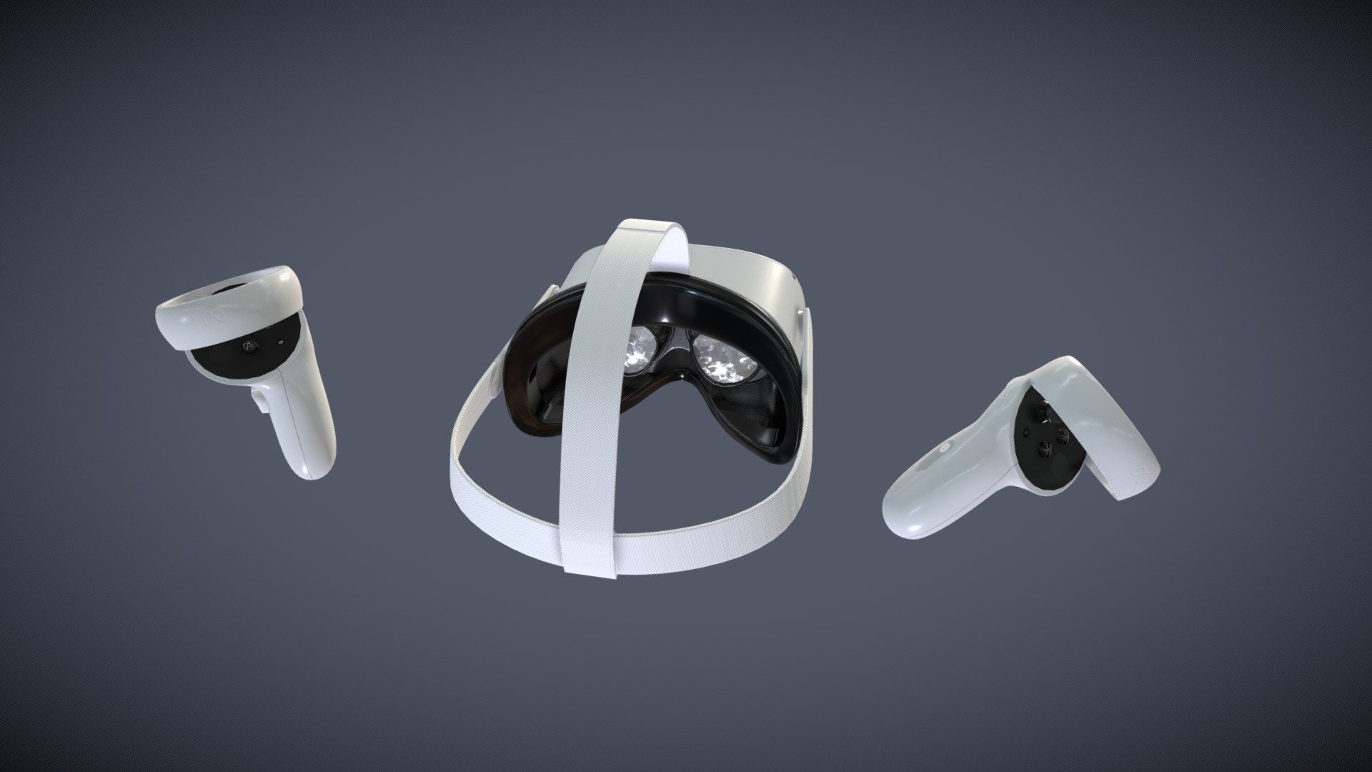 Oculus Meta Quest 2 + Controllers - Buy Royalty Free 3D model by matacu ...