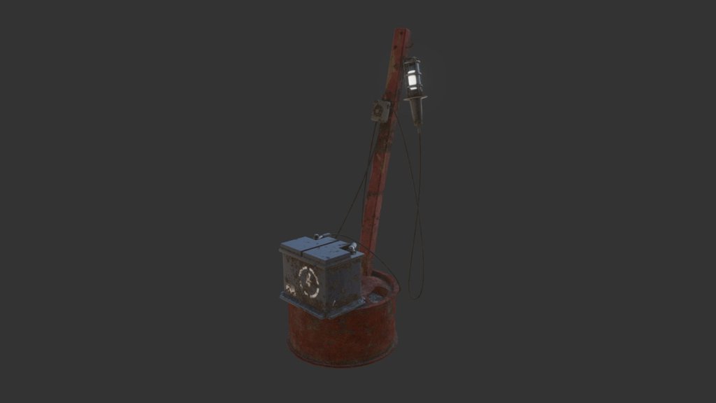 Post-Apocalyptic Prop: Lamp - 3D model by eart3d [bc9f40a] - Sketchfab