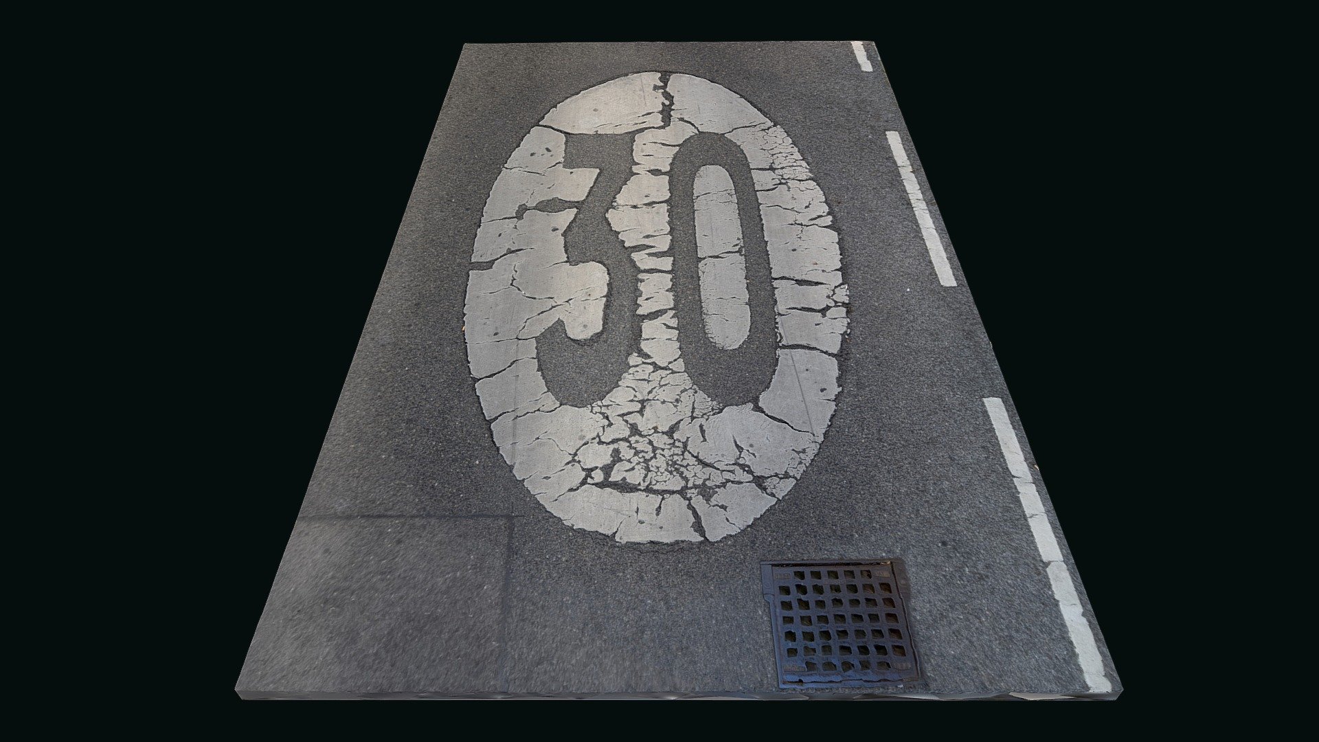 Street markings in Vienna. "30" - Buy Royalty Free 3D model by Saulius ...