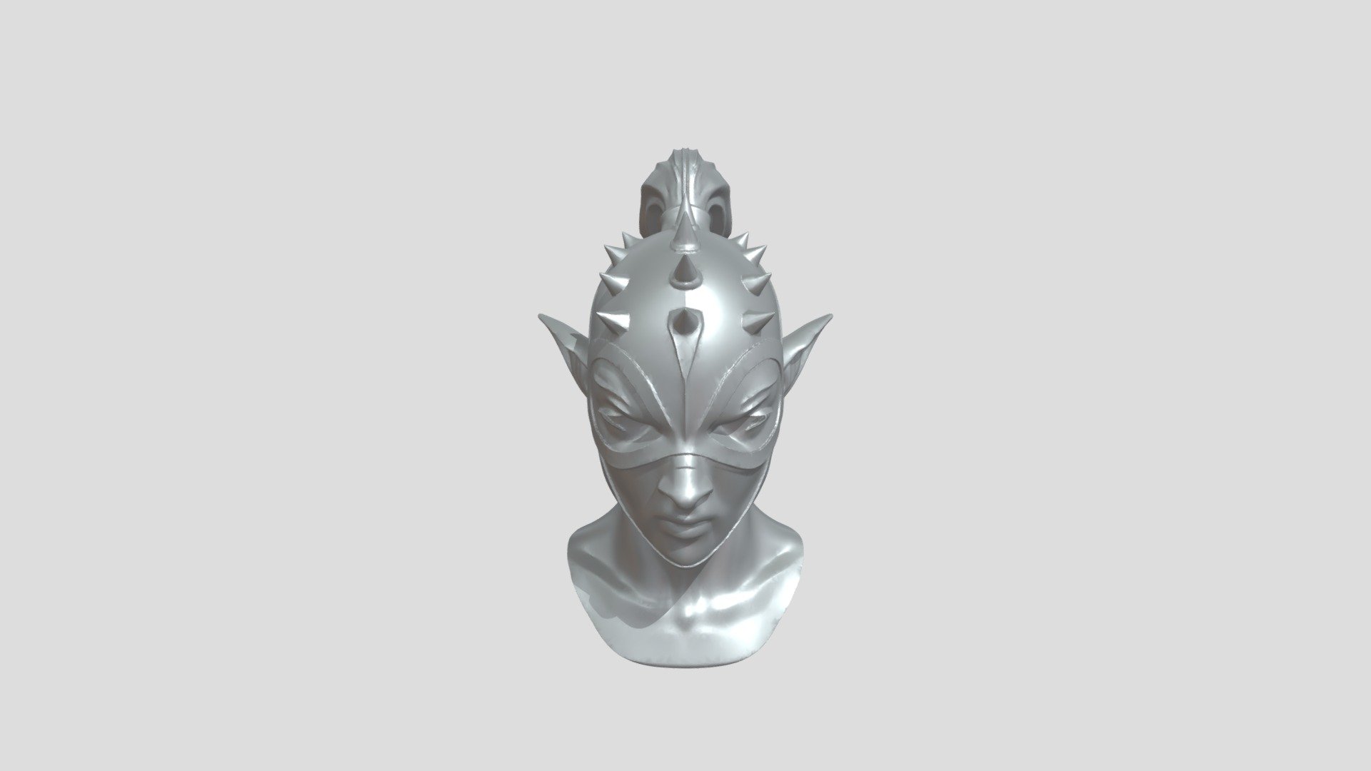fantasy warrior head sculpture with spiked helm - 3D model by ...