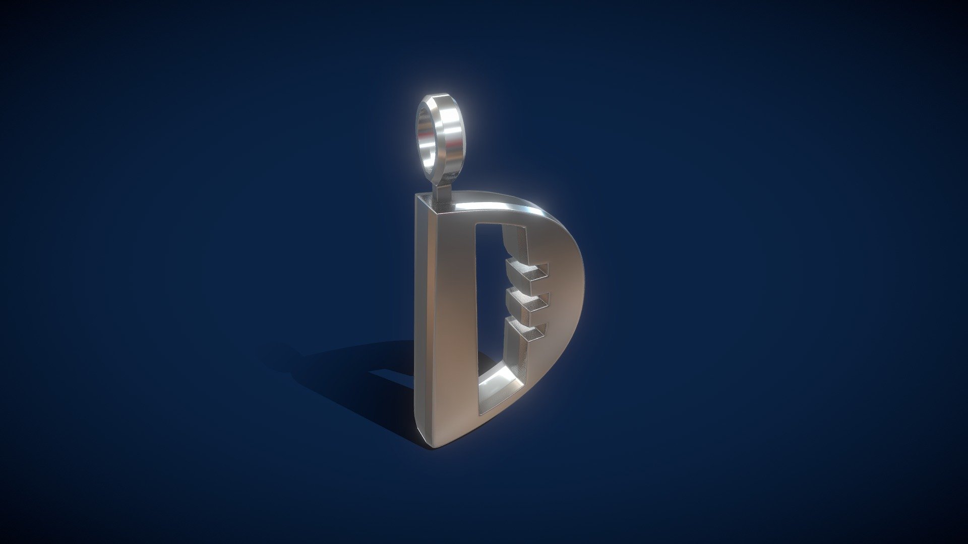 D Letter Pendant Platinum - Buy Royalty Free 3D model by Sandeep ...
