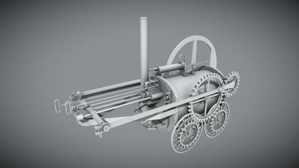 1804 Steam Locomotive - 3D model by ConorMcM [bcc636e] - Sketchfab