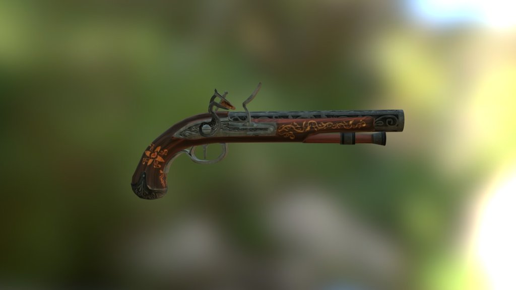 Flintlock Pistol - 3D model by jasonpf [bcc9fb9] - Sketchfab