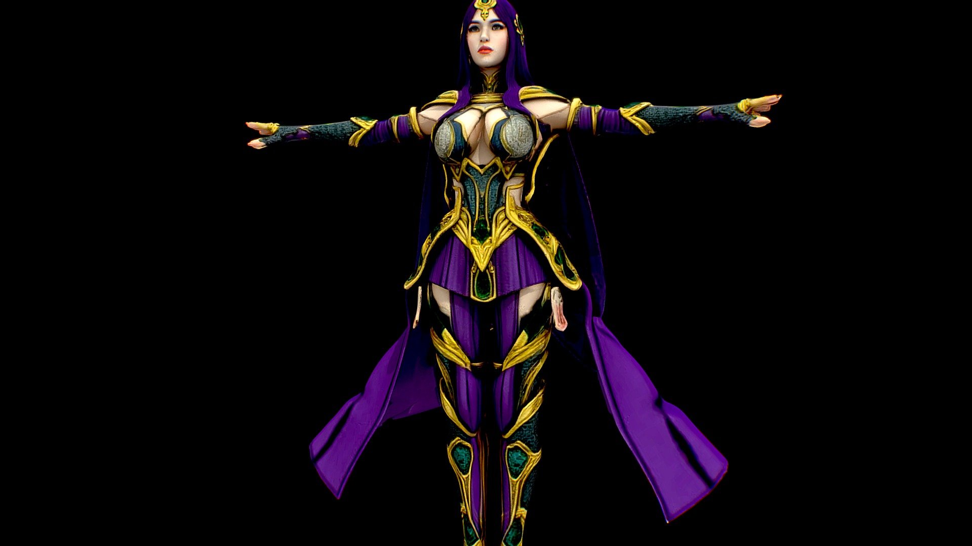 Game famale t-pose stylized fantasy - Download Free 3D model by 3dUVpro ...