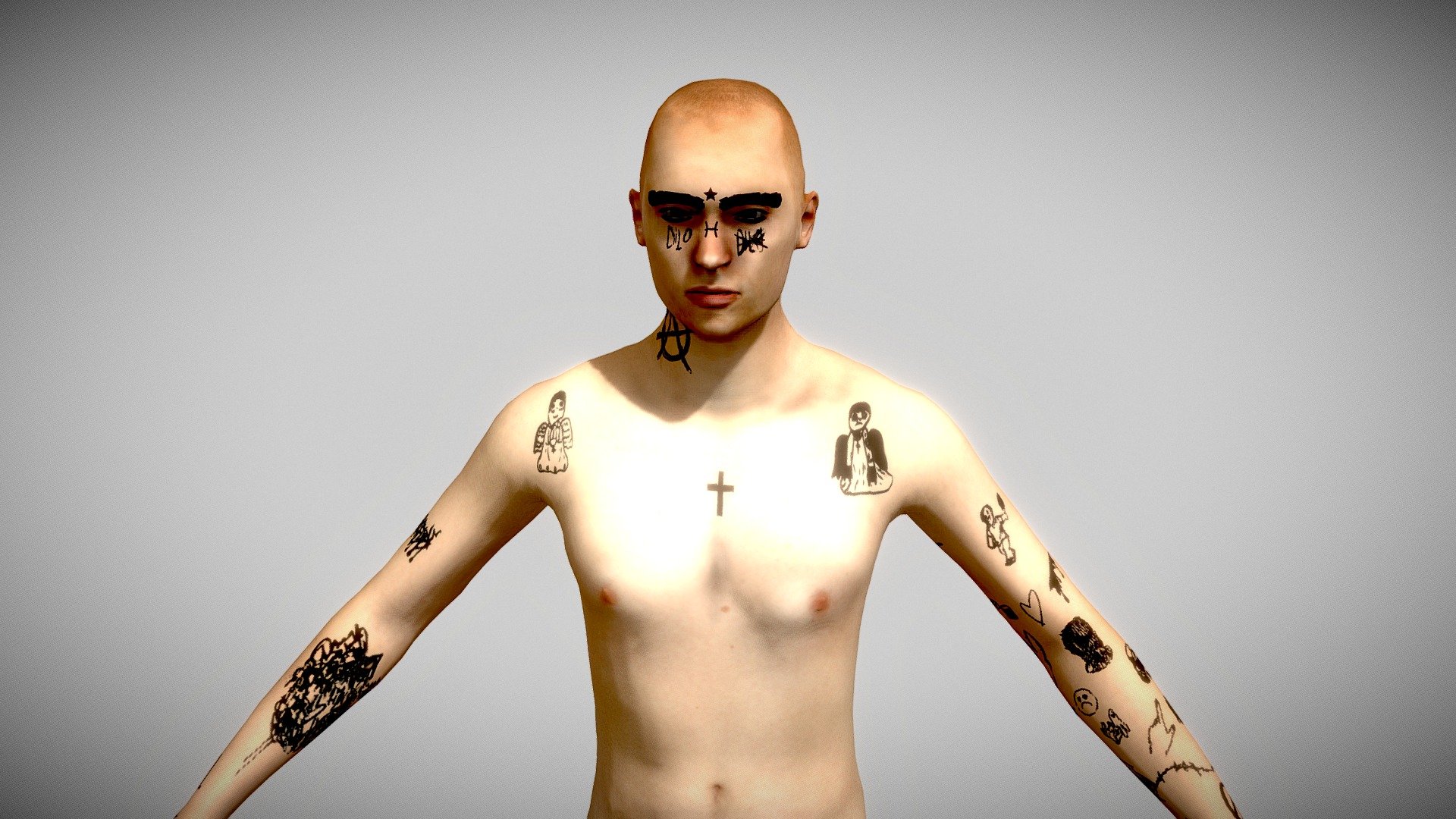 SoundCloud Rapper Body Base Model 🧍🏻 🗣️ - Download Free 3D model by ...