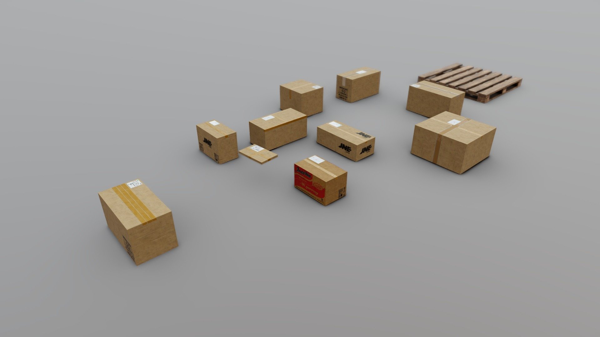 Indonesian Cardboard Cargo Pack - Buy Royalty Free 3D model by ...