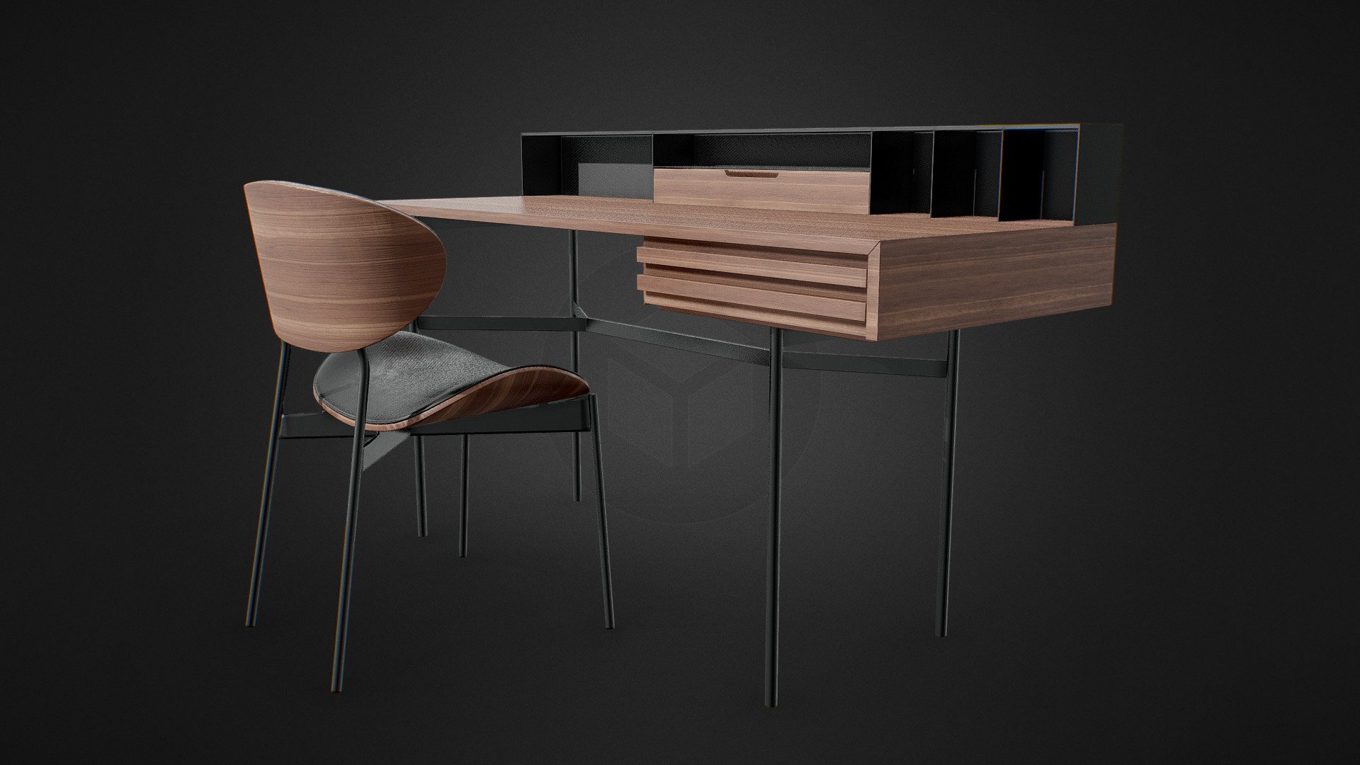 Harri Writing Desk - 3D model by adollar47 [bcd648c] - Sketchfab