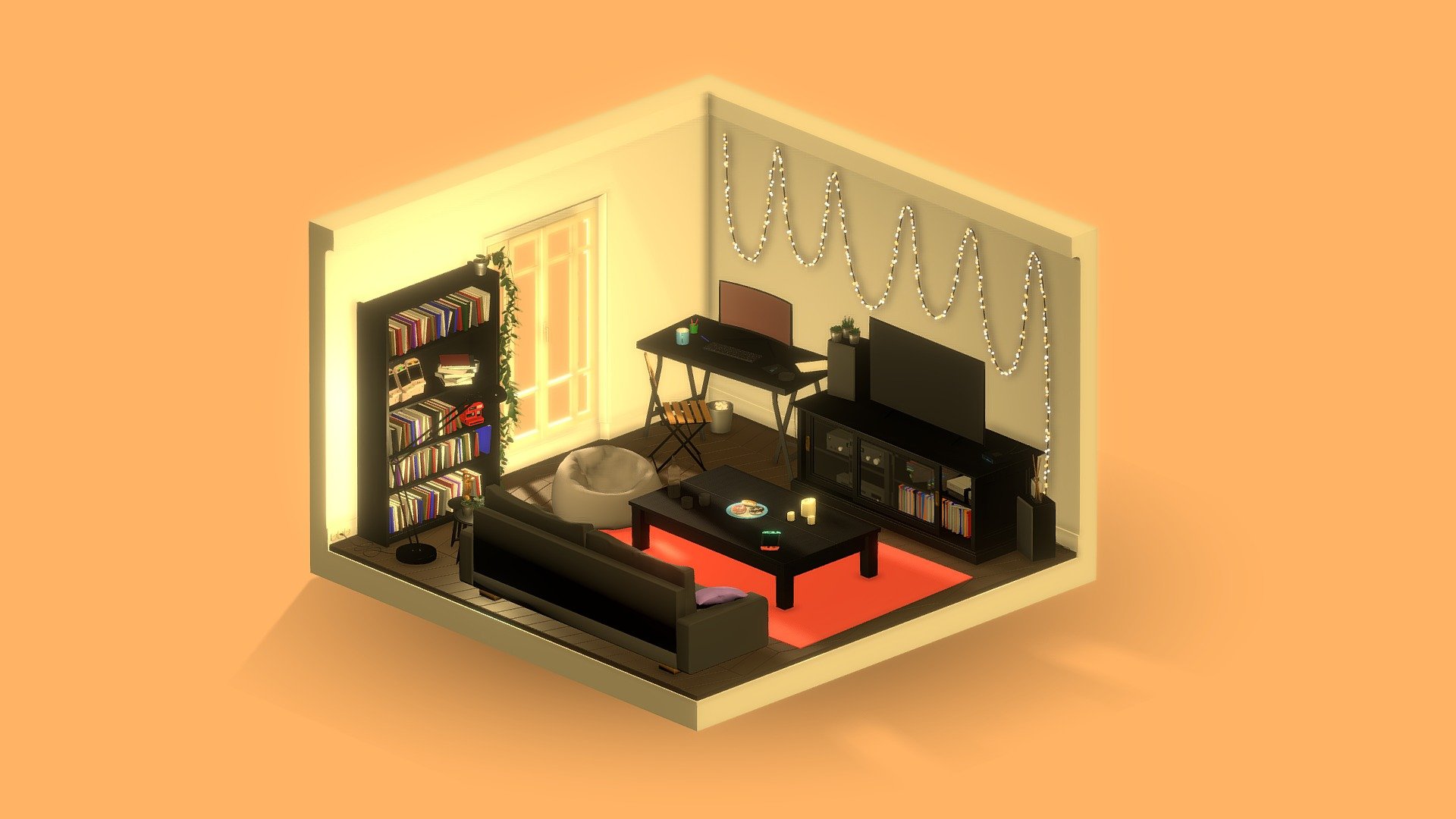 Low Poly Living Room Set - Buy Royalty Free 3D model by gabstock ...