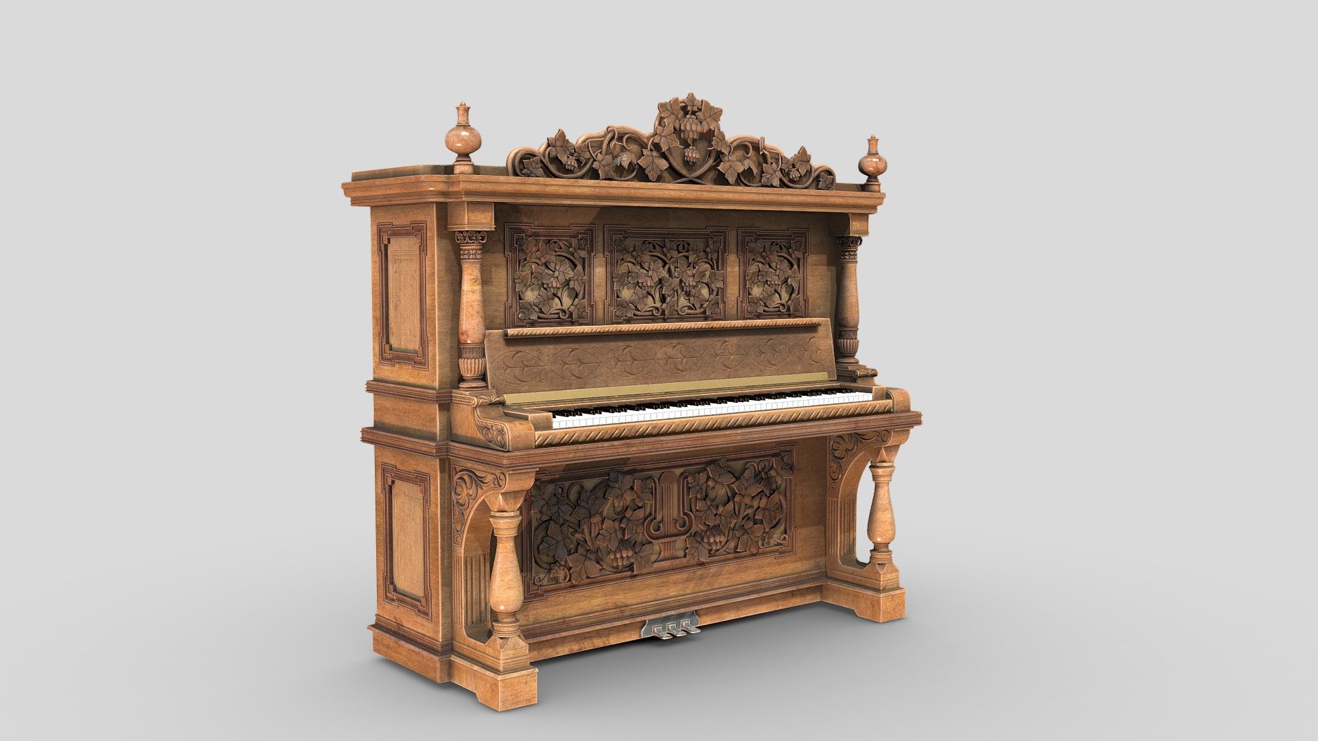 Vintage_Piano - 3D model by RudySen [bce9139] - Sketchfab