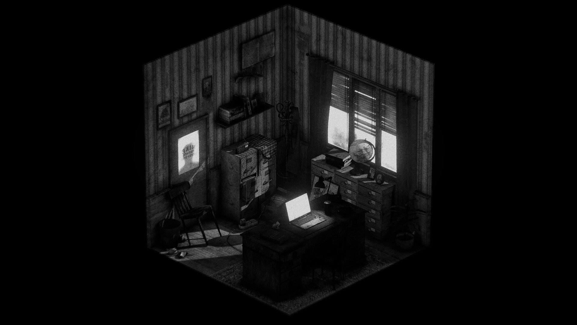 Detective in trouble (Isometric Room Challenge) - 3D model by Mickael ...