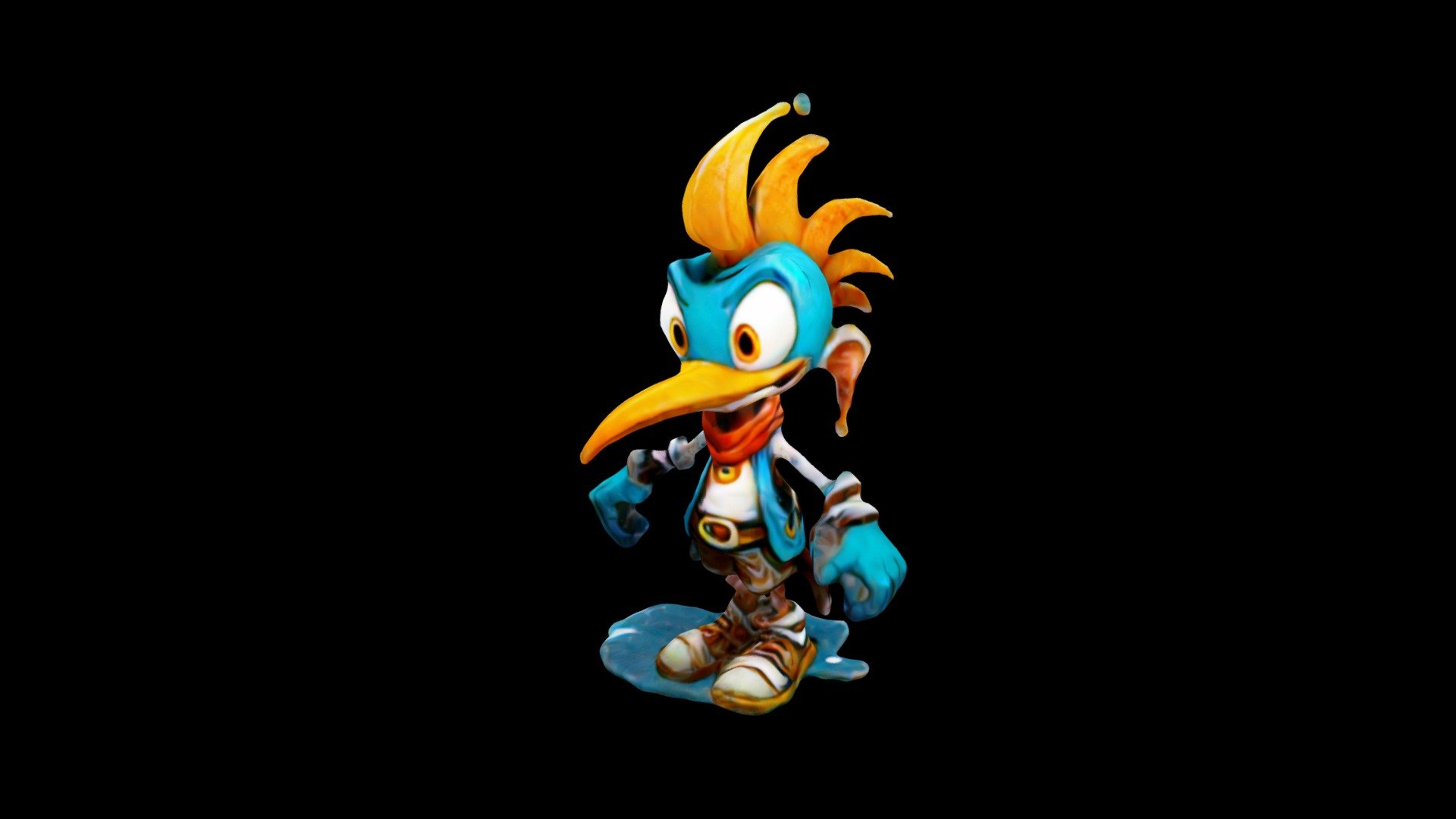 a cartoon character with a large yellow beak and - Download Free 3D ...