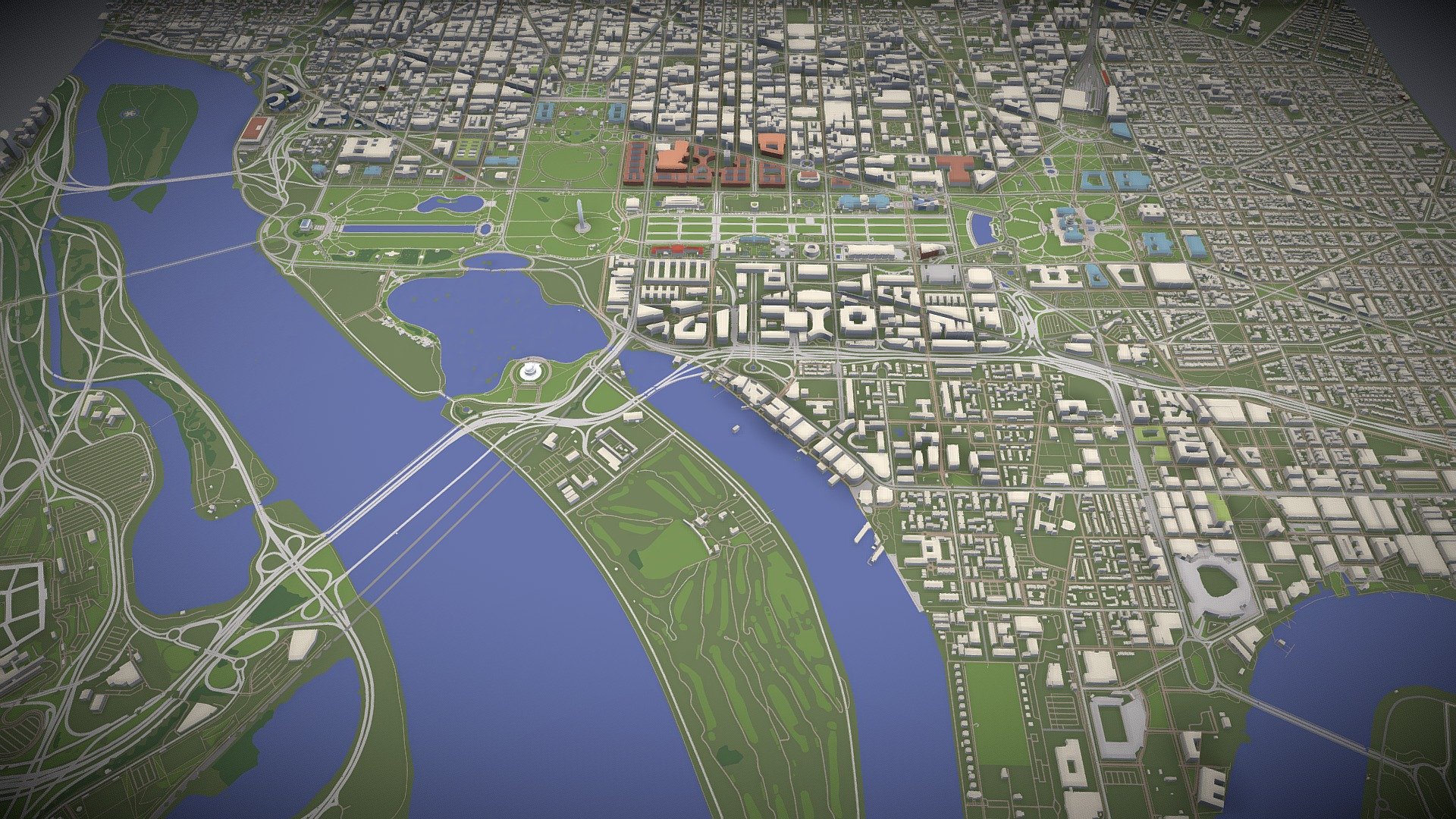 Washington DC USA - city and urban - Buy Royalty Free 3D model by Jinda ...