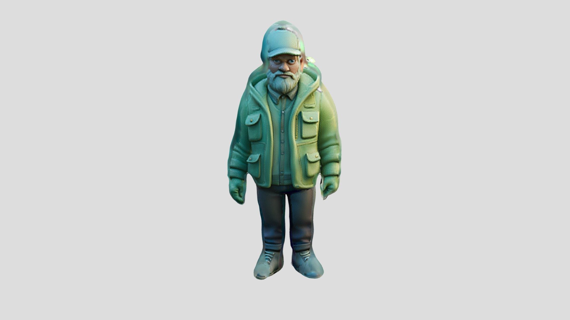 Green Jacket Man An old man wearing a green j - Download Free 3D model ...