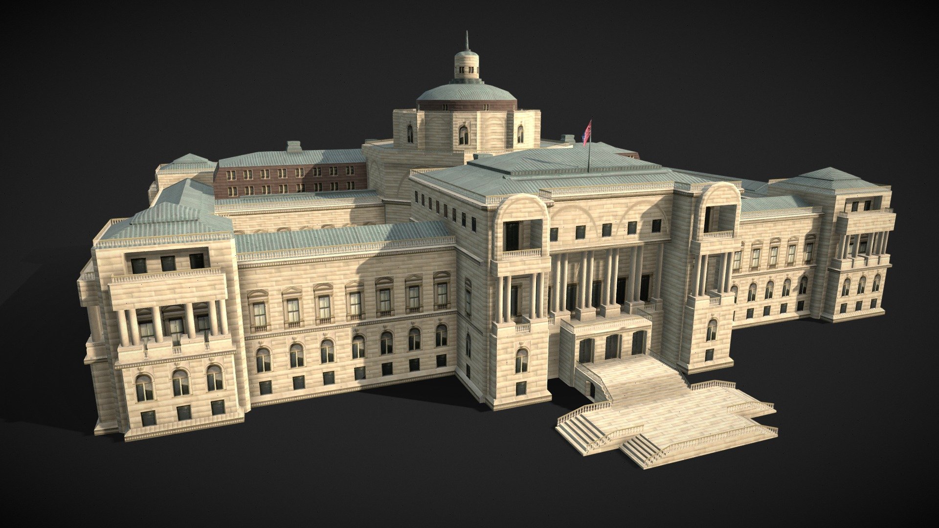 Library Of Congress Low Poly Game Ready - Buy Royalty Free 3D model by ...