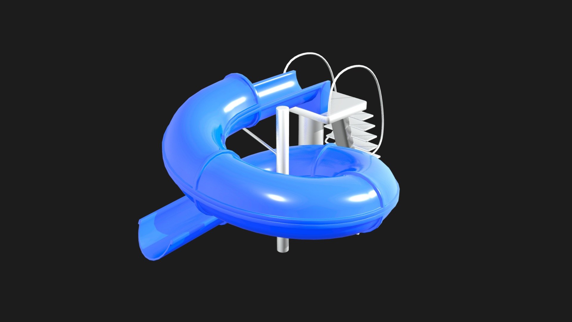 Small Plastic Playground Waterpark Slide - 3D model by saltnpepper ...