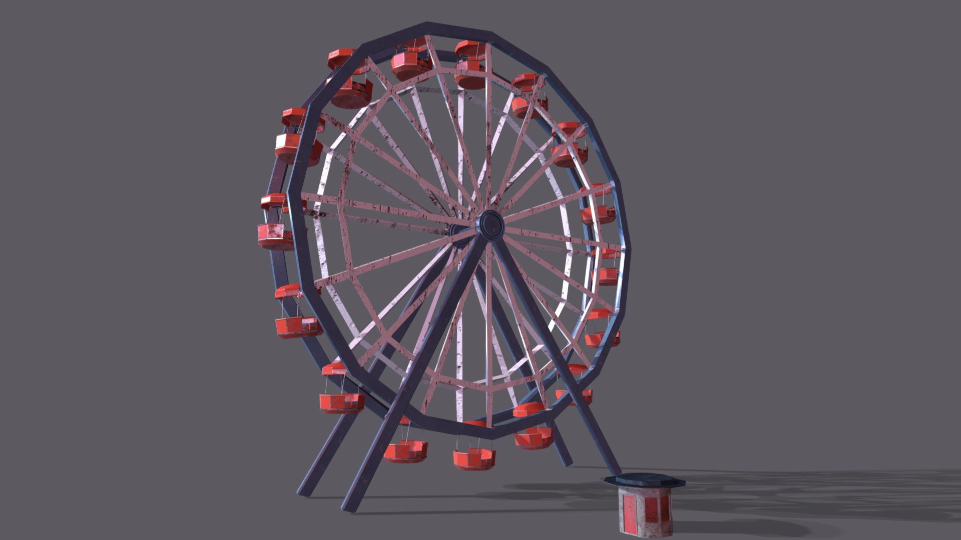 Ferris Wheel + wheel control hut (low-poly) - 3D model by emistew14 ...