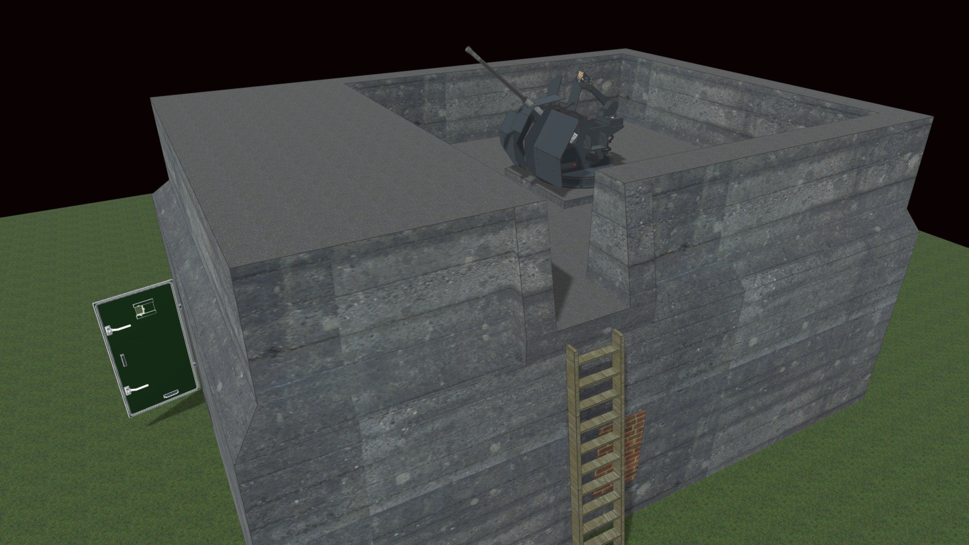 German bunker Groevesluis Appingedam - 3D model by Djeekob [bd1d466] - Sketchfab