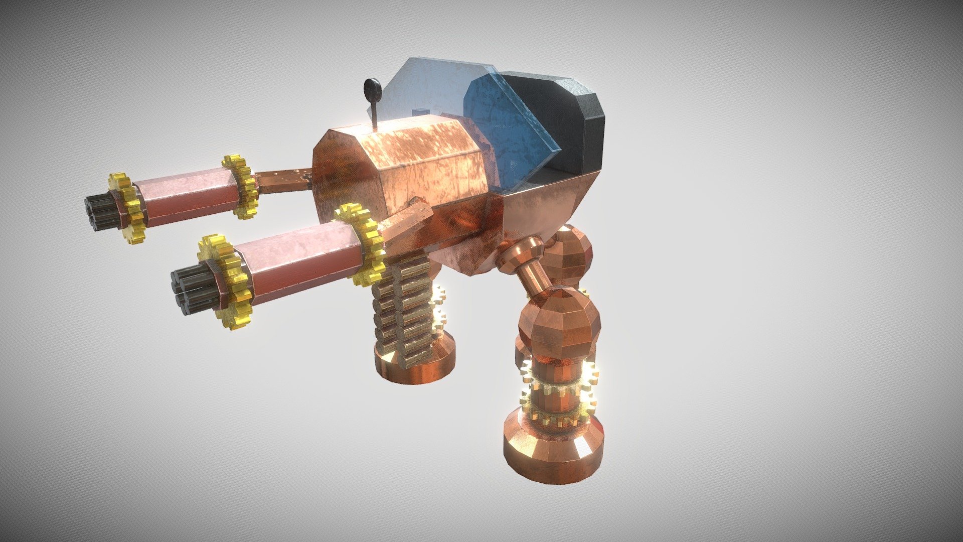 Walking SteamPunk Turret - Download Free 3D model by HuntedGaming ...