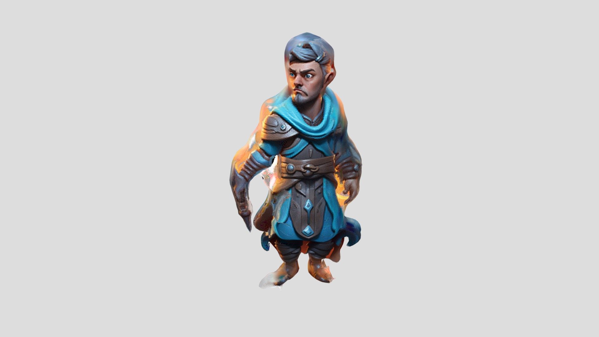 Blue Robe Knight A pixelated image of a blue - Download Free 3D model ...