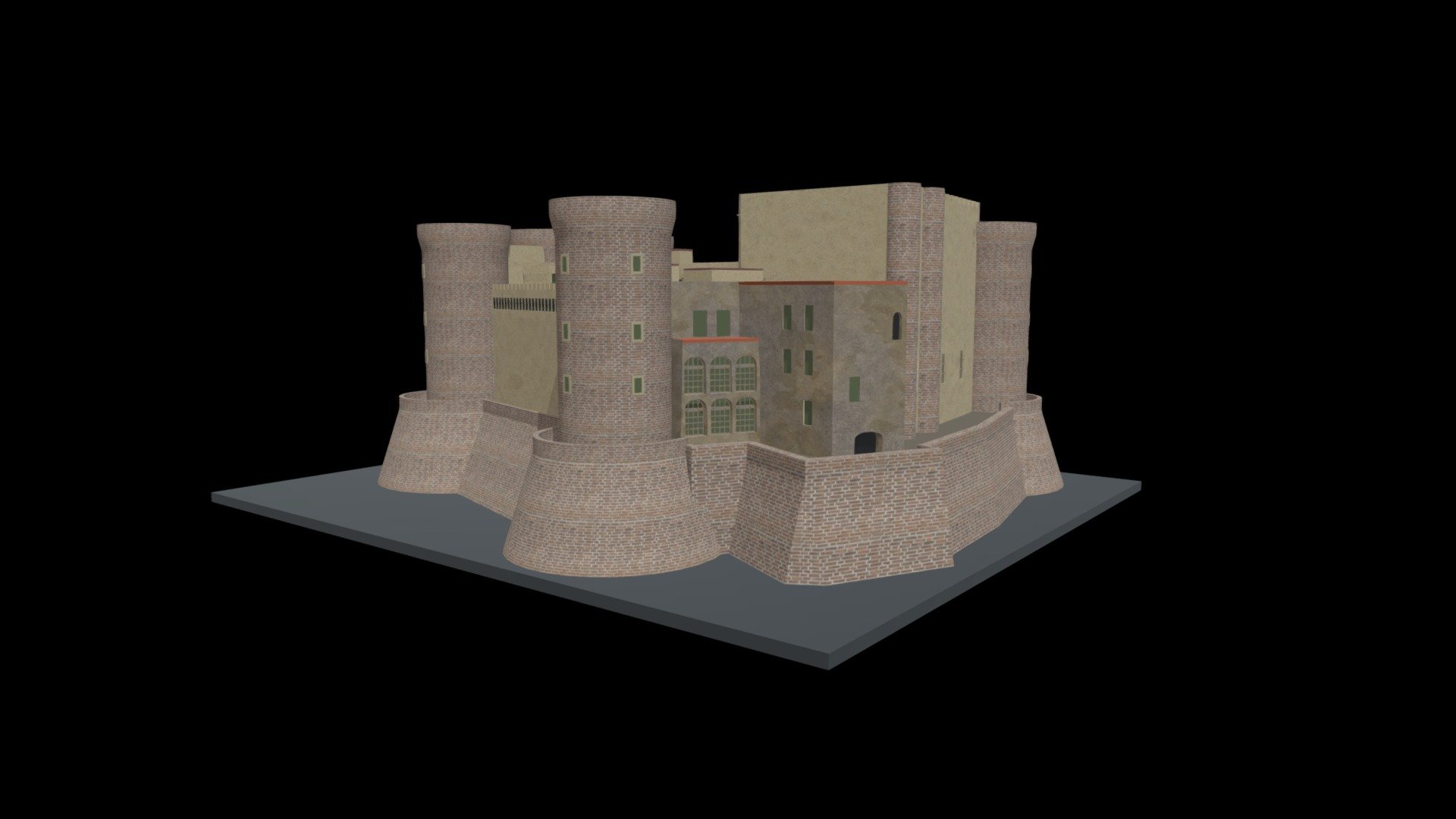 Castel Nuovo (Italy) - 3D model by 3D View (@dimoduk) [bd2409a] - Sketchfab
