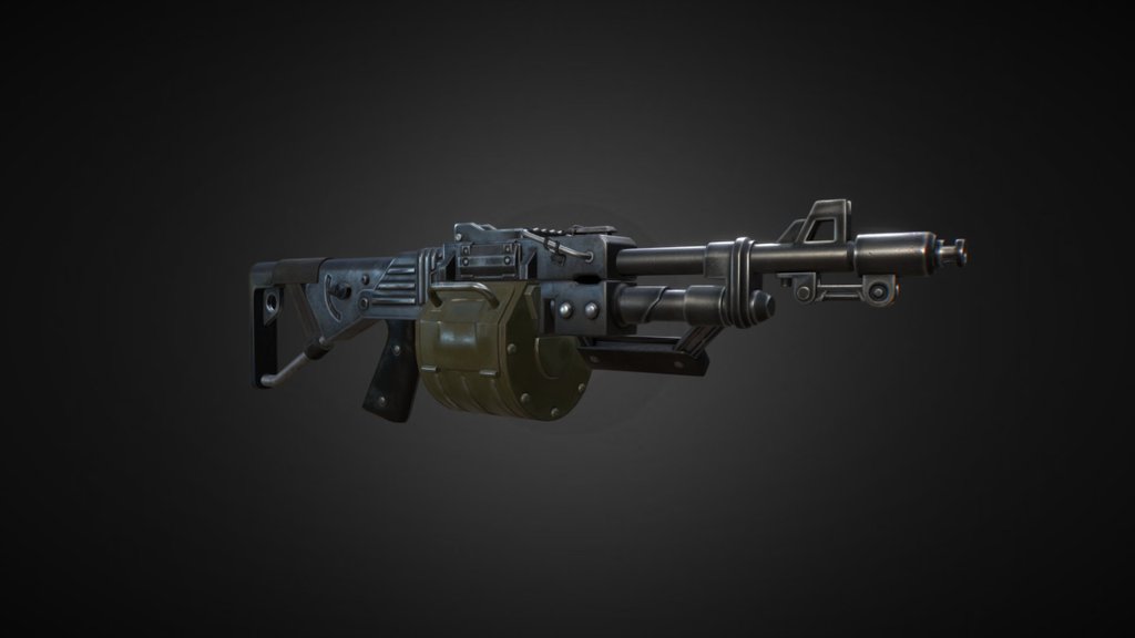 Machine Gun KWG-002 - 3D model by kutejnikov [bd26223] - Sketchfab