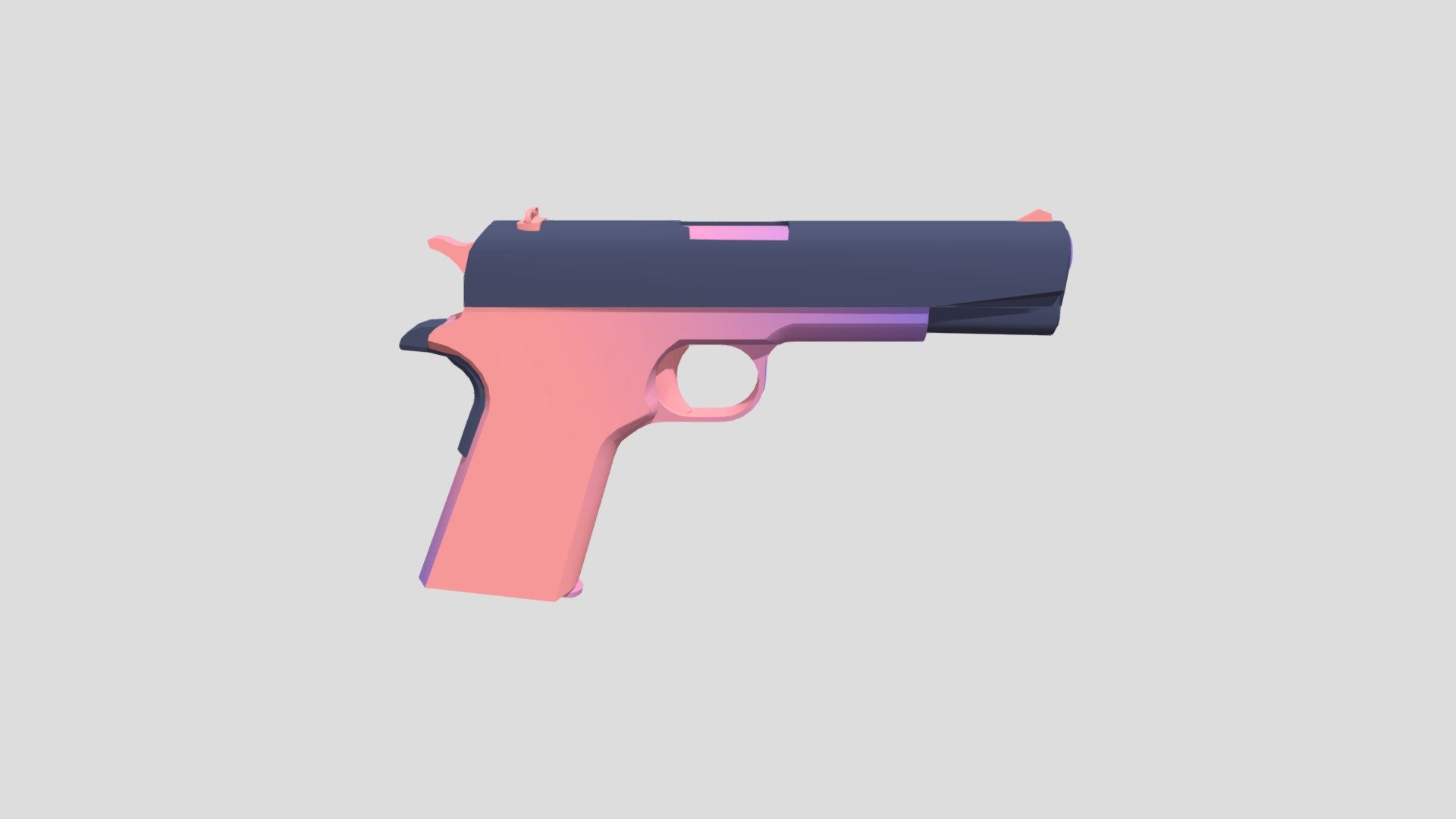 cartoon low poly m1911 - 3D model by Ruby2Fly (@keyona-jones) [bd339d7 ...