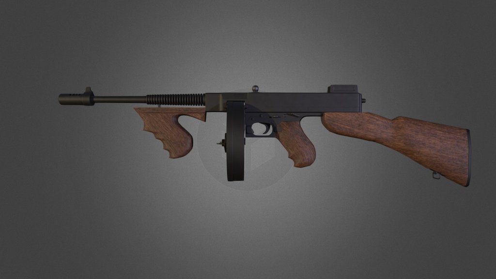 Thompson gun - 3D model by SlaSan [bd39355] - Sketchfab