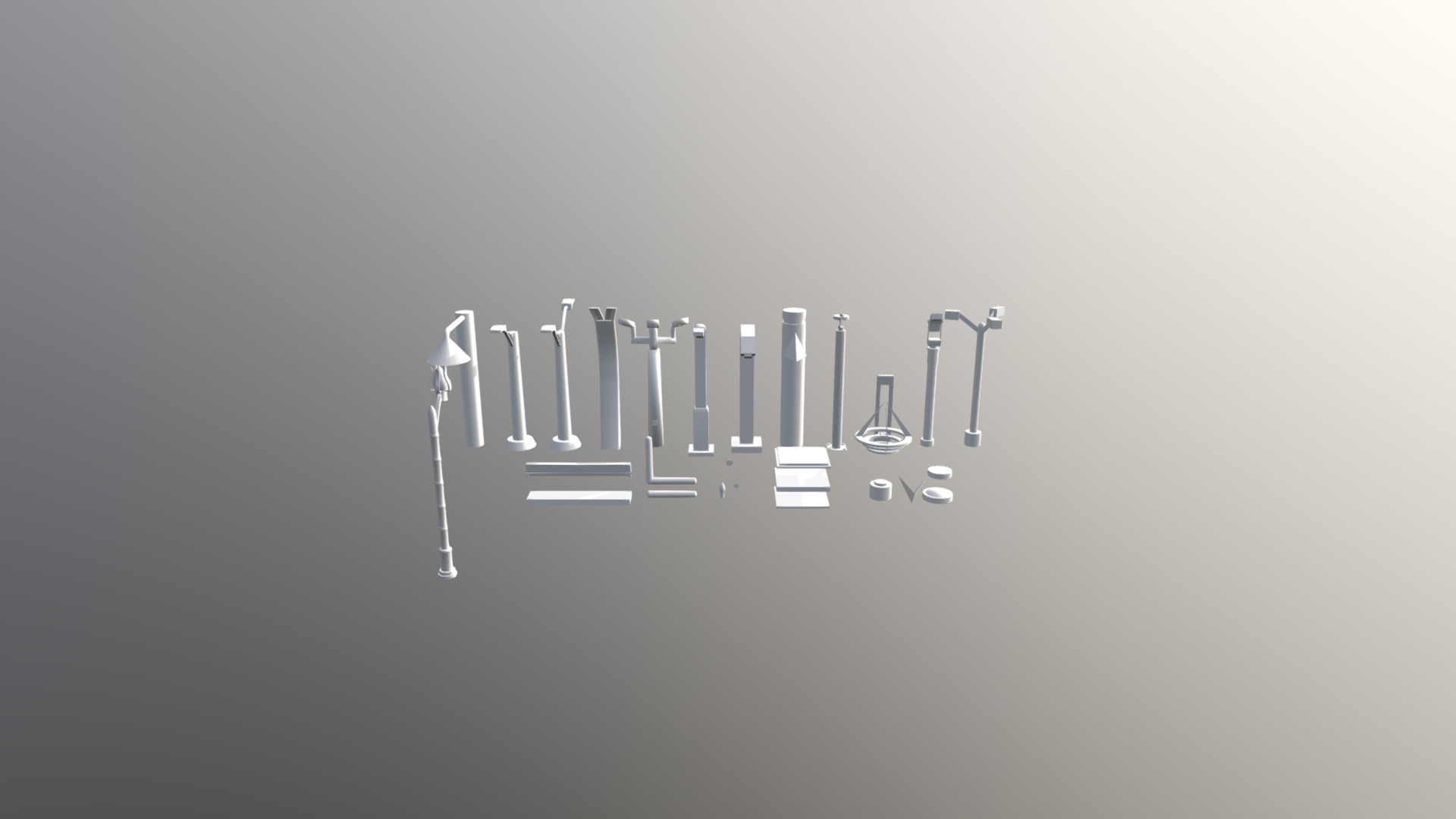 0 Light Poles Complete Pack - 3D model by Elessar [bd4871b] - Sketchfab