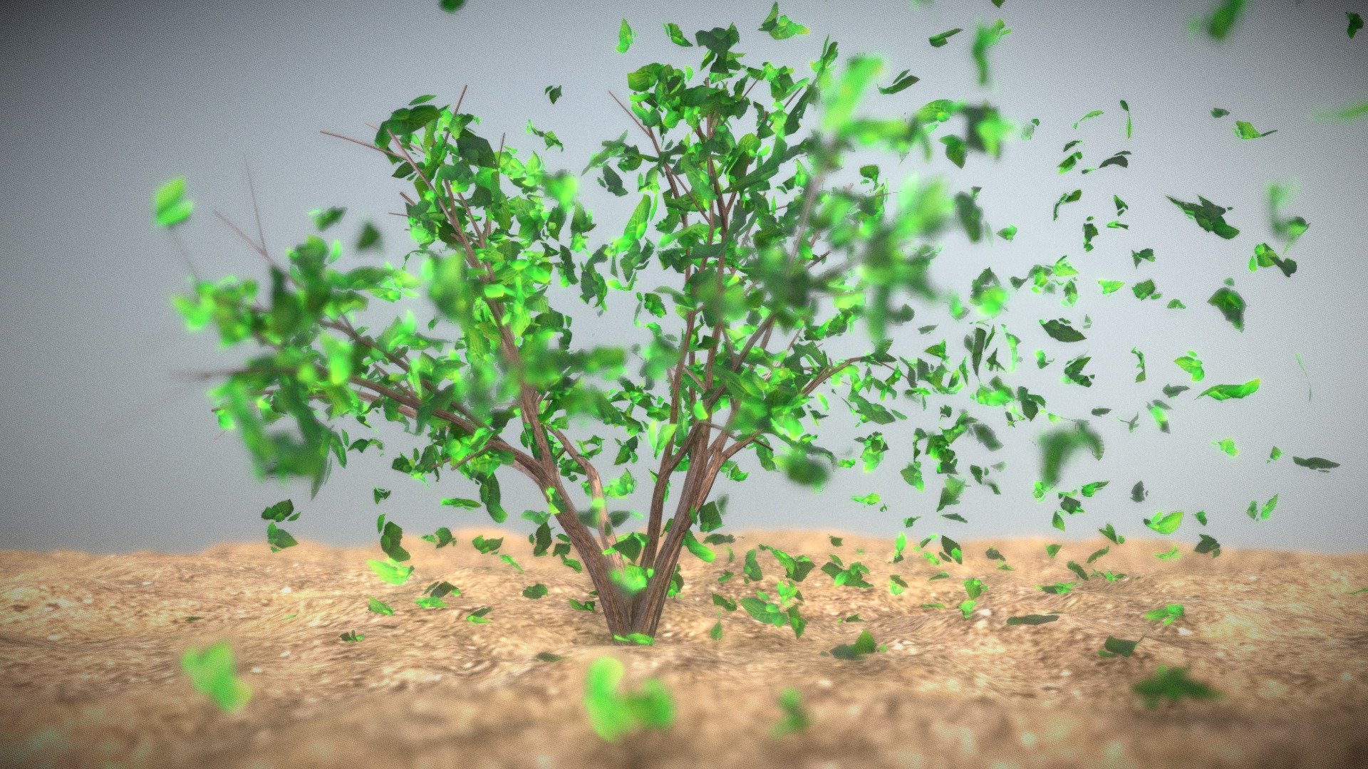Tree Dropping Leaves - FX - 3D model by VFX.GURU (@ChandraRati ...