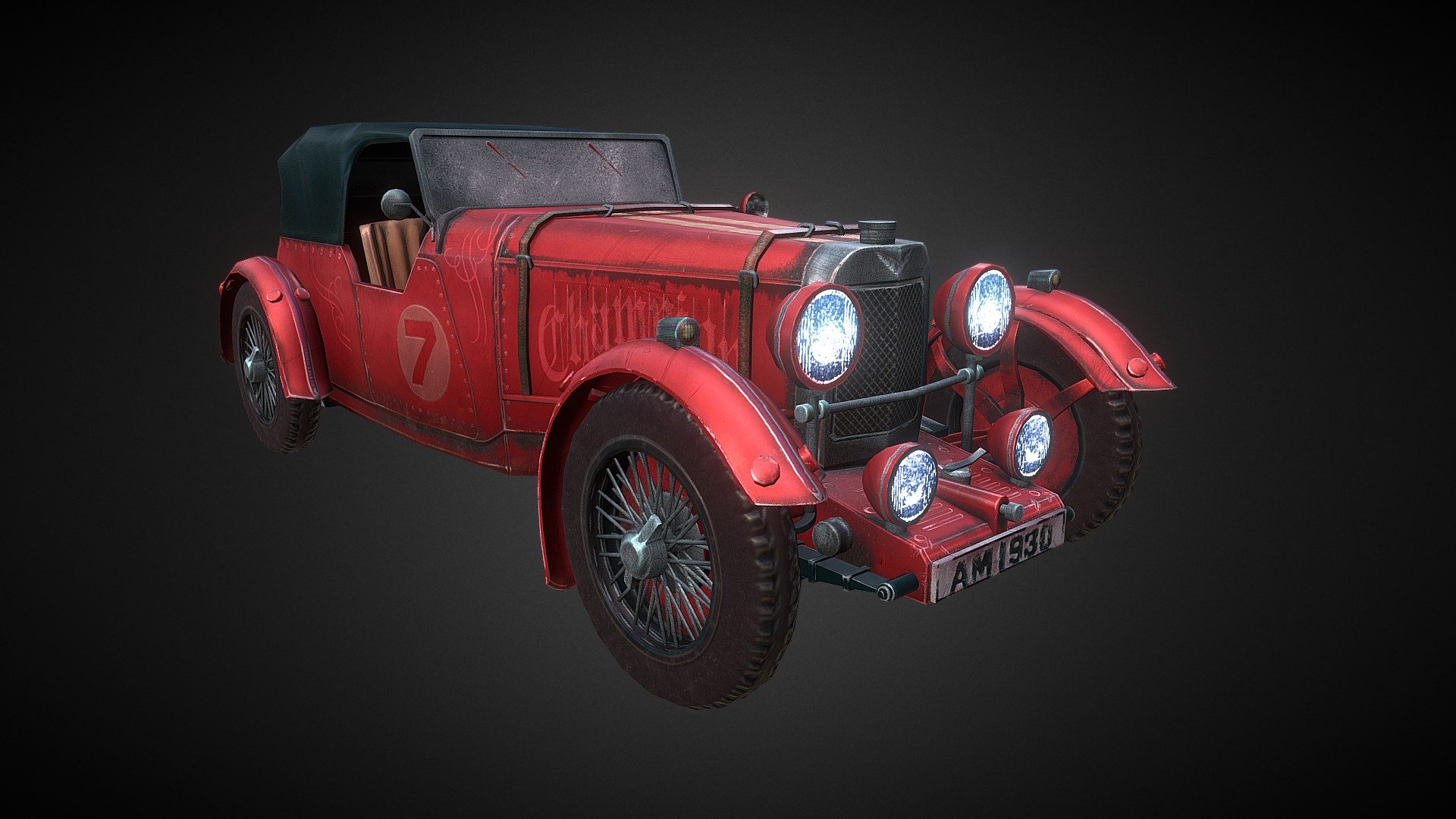 Classic car - 3D model by asuslonov [bd4ed8a] - Sketchfab